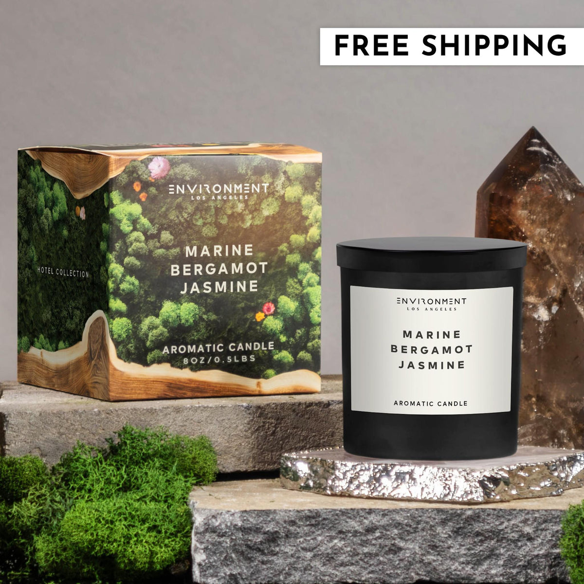 8oz Marine | Bergamot | Jasmine Candle with Lid and Box (Inspired by T ...
