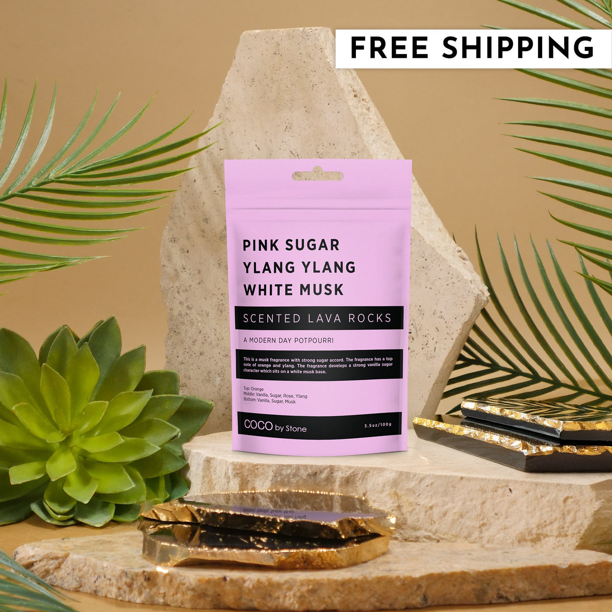 Scented Lava Rocks (Pink Sugar | Ylang Ylang | White Musk) — Stone Candles