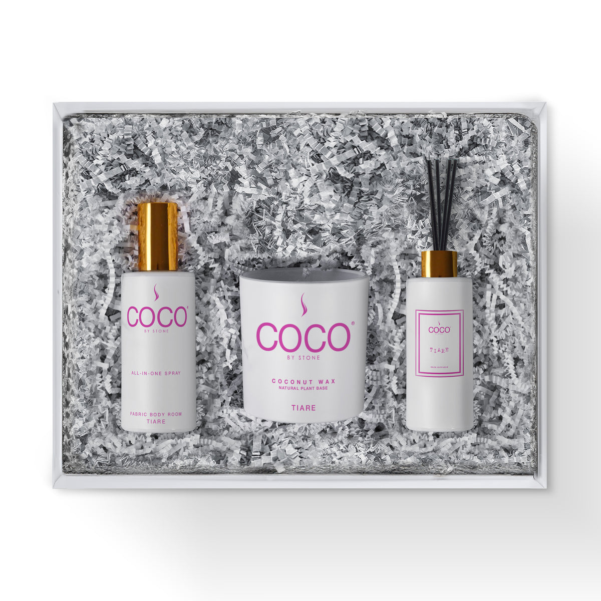 5oz Diffuser, 5oz Room Spray and 11oz Candle Gift Pack (Tiare) — Stone ...