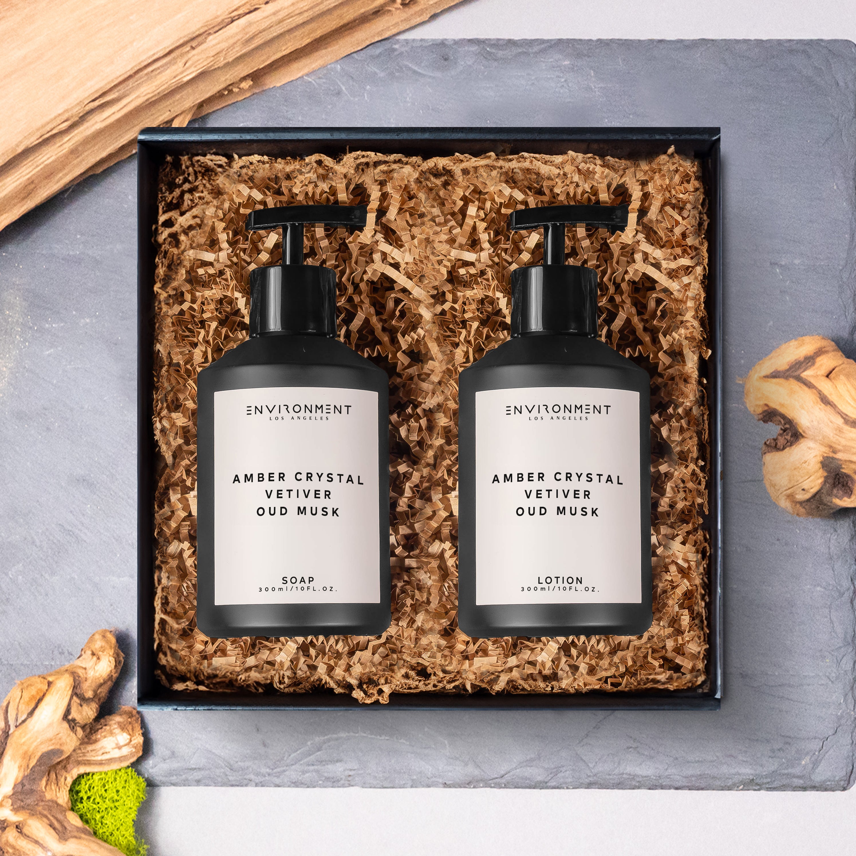 Amber Crystal | Vetiver | Oud Musk 300ml Hand Soap and 300ml Lotion Gi ...
