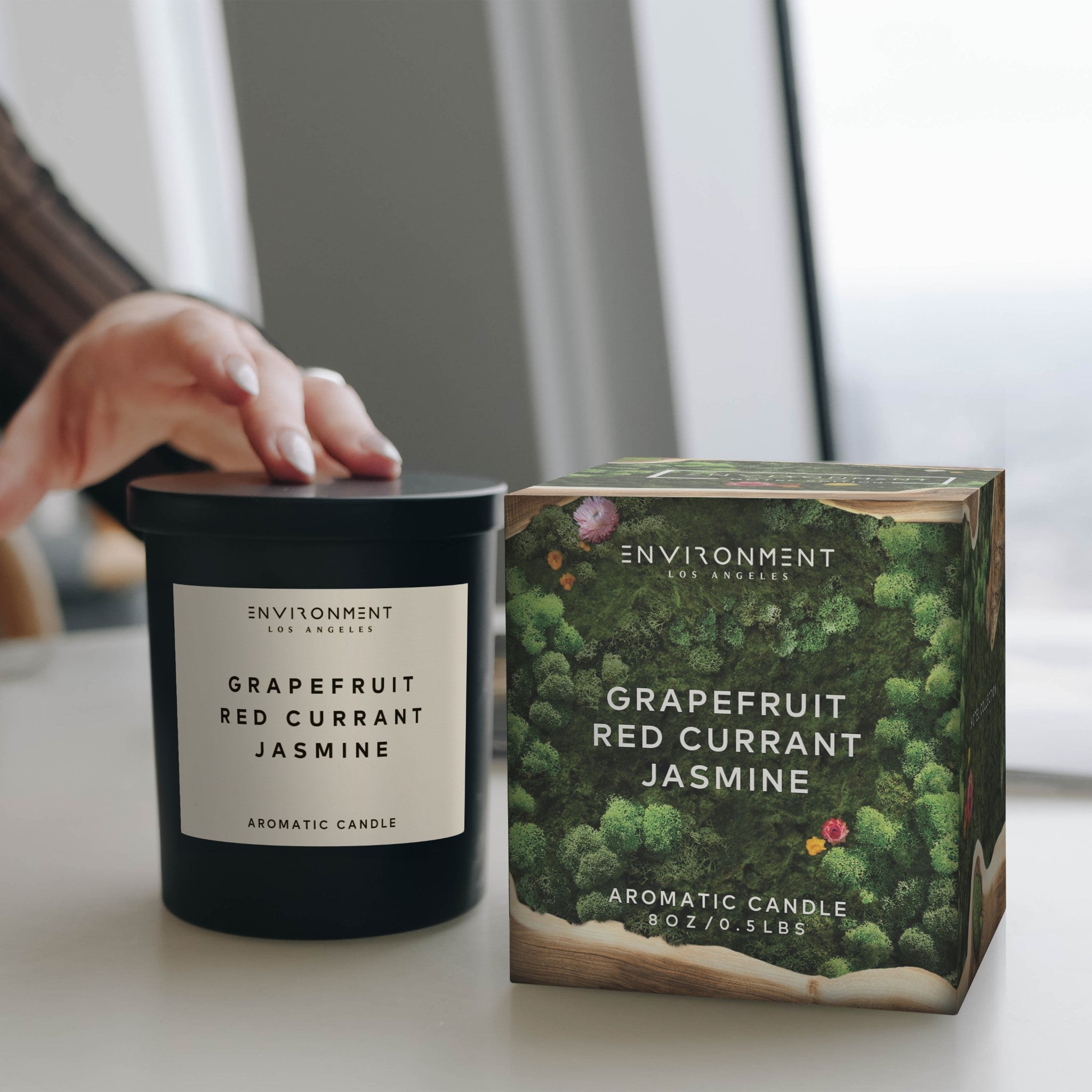 8oz Grapefruit | Red Currant | Jasmine Candle with Lid and Box (Inspir ...