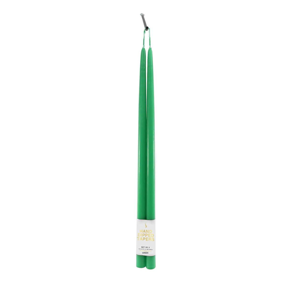 18" Joint Wick Green Pair Candle — Stone Candles