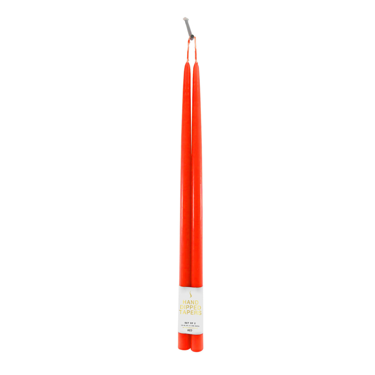18" Joint Wick Red Pair Candle — Stone Candles