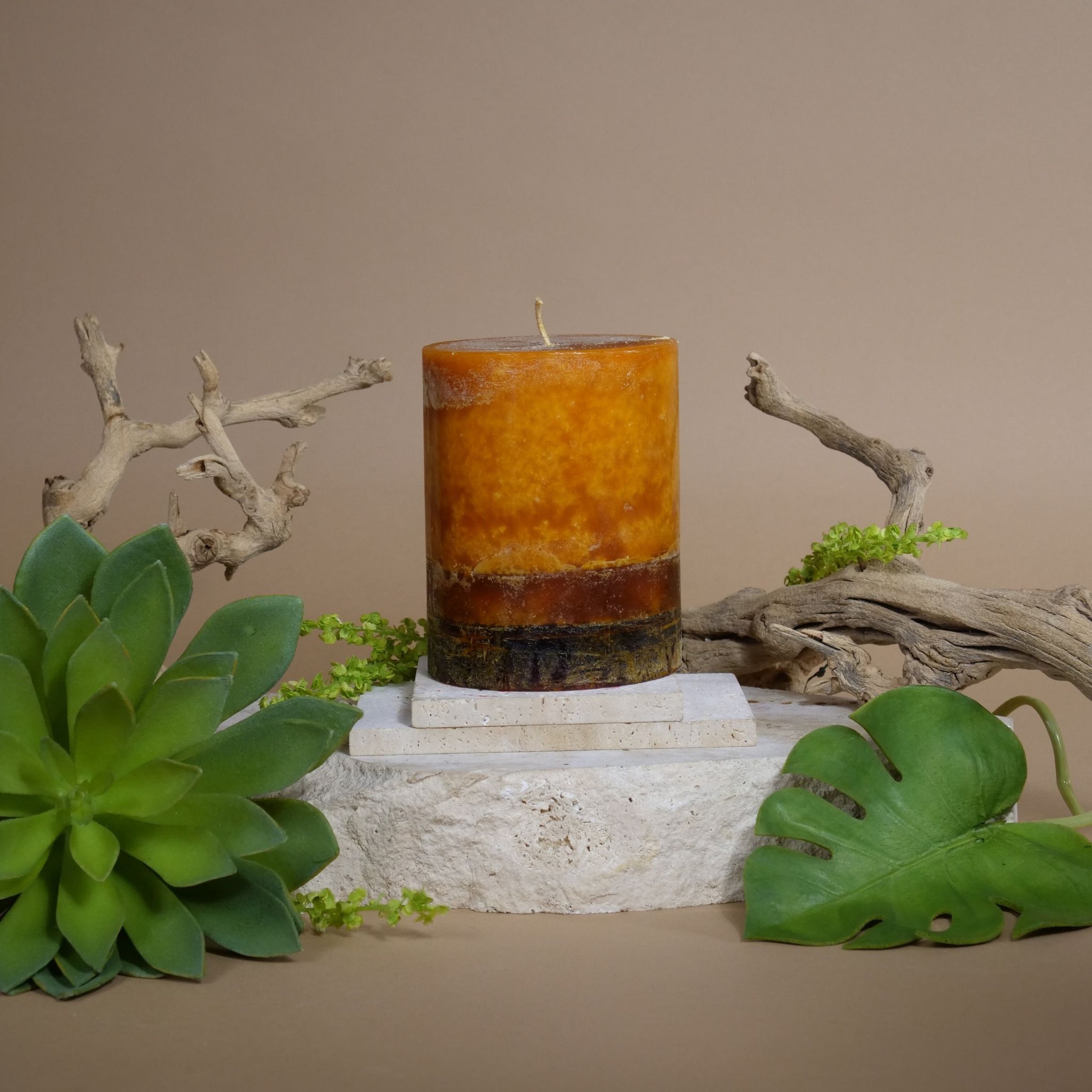 Mango Pillar Candles — Stone Candles