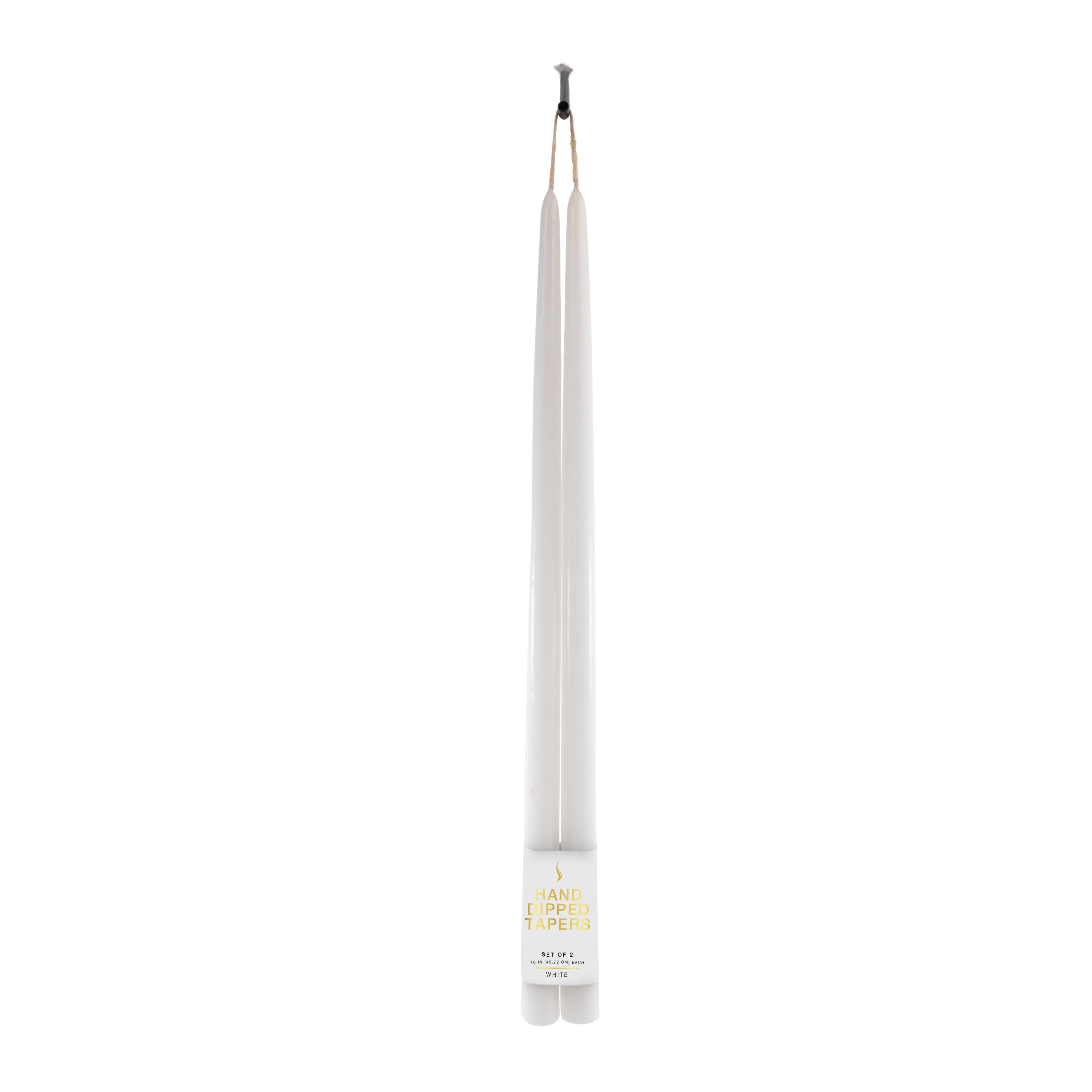 18" Joint Wick White Pair Candle — Stone Candles